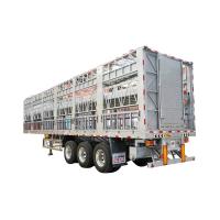 China Aluminium Trailer Livestock Carrier Truck Trailer Cattle Fence Semi-Trailer Livestock for sale