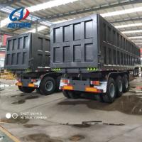 China Customer's Optional Tri Axles Heavy Duty Cargo Side Dump Rear Tipping Trailer Benefit for sale