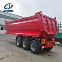 China Aotong 32 Cbm 60 000 kgs Loading capacity U shape truck body End dumper trailer for farm for sale