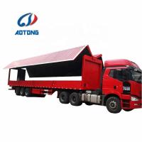 China Aotong Box Cargo Truck Wing Van Semi Trailer with Open Wing and 2