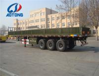 China 3 Axle 50 Tons Side Drop Flatbed Semi Trailer Bulk Cargo Truck Steel for Long-Lasting for sale