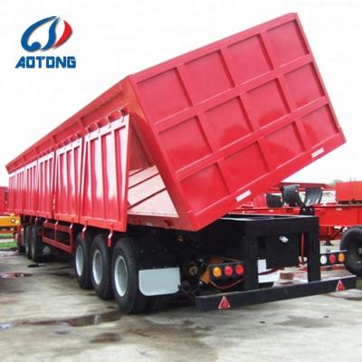 China Aotong 5 1 Cylinders 9.00-22.5 Rim Semi Trailer for Rock Sand Transporting and Dumping for sale