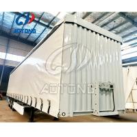China Max Payload 25001-30000 kg Tri-axle Canvas Cover Enclosed Cargo Box Trailer for Russia for sale