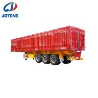 China 3 Axles Dry Van Cargo Semi Trailer with Side Open Door and 11980*2500*3800mm Size for sale