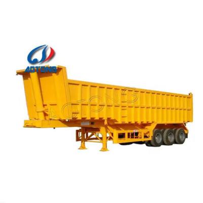 China 3 Axle 40 ton Heavy Duty Semi-Trailer 50 Cubic Meter Tipper Rear U Shape Dump Trailer for sale