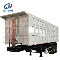 China 3 Axle 40 ton Heavy Duty Semi-Trailer 50 Cubic Meter Tipper Rear U Shape Dump Trailer for sale