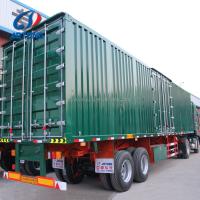 China Transport Function 2 Axle Dry Van Type Cargo Trailer/Box Semi Trailer 1-5 Bifold Each Side for sale