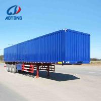 China Transport Function 2 Axle Dry Van Type Cargo Trailer/Box Semi Trailer 1-5 Bifold Each Side for sale