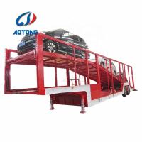 China BPW Optional 2 Axles Skeleton 8 Cars Transporting Type Car Carrier Semi Trailer by AOTONG for sale