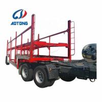 China BPW Optional 2 Axles Skeleton 8 Cars Transporting Type Car Carrier Semi Trailer by AOTONG for sale