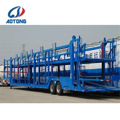 China AOTONG Semi-Trailer 2 Double Axles 6 Units SUV Car Carrier Transport Truck Trailers for sale