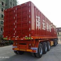 China Suspension Mechanical Suspension Juyuan Trailer 80Ton Side Dump Truck Semi Trailer for sale