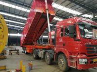 China Suspension Mechanical Suspension Juyuan Trailer 80Ton Side Dump Truck Semi Trailer for sale