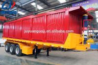 China 60 Ton 45cbm U Shape Square Shape Hydraulic Rear Dump Tipper Truck Semi Trailer with 1 for sale