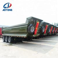 China 60 Ton 45cbm U Shape Square Shape Hydraulic Rear Dump Tipper Truck Semi Trailer with 1 for sale