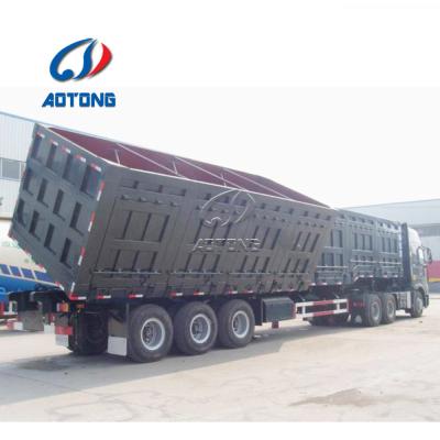 China 12000X2500X1500mm Steel Superlink Side Tipper Dump Trailer 60 Ton Tandem Dump Truck Sales for sale