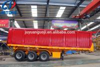China 50 tons 3 axle self discharge tipping truck trailers with and HAVY hydraulic cylinder for sale