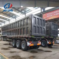 China 50 tons 3 axle self discharge tipping truck trailers with and HAVY hydraulic cylinder for sale