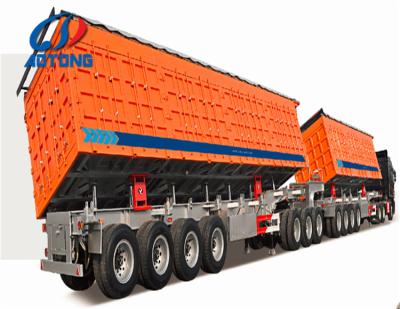 China 2 3 4 Axle Tractor Semi-Trailer with Side Tipping Dump Truck and Hydraulic Cylinder for sale