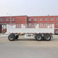 China 12R22.5 Tire 20tons 30tons Fence Trailer Bulk Cargo Tractor Hydraulic Dump Full Trailer for sale