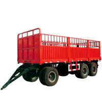 China 12R22.5 Tire 20tons 30tons Fence Trailer Bulk Cargo Tractor Hydraulic Dump Full Trailer for sale