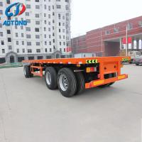 China 20ft 40ft 20-40Tons Small Flatbed Cargo Trailer Full Trailer Max Payload 40T 2/3 Axles for sale