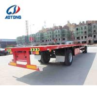 China Double Air Chamber Braking System Full Trailer for Farm Tractor 20-40 Tons Flat Trailer for sale