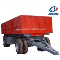 China Double Air Chamber Braking System Full Trailer for Farm Tractor 20-40 Tons Flat Trailer for sale