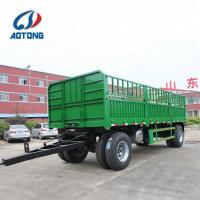China Farm Full Trailer Flatbed or Sidewall Trailer with 20ft Draw Bar and Steel Frame for sale