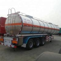 China Fuel/Edible Oil Tanker Semi Trailer with Aluminium Alloy 3 Axles Cylindrical Tank for sale