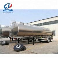 China Fuel/Edible Oil Tanker Semi Trailer with Aluminium Alloy 3 Axles Cylindrical Tank for sale