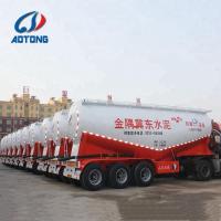 China 3-Axle Bulk Cement Tanker Semi Truck Trailer with 4'' Rubber Hose Discharge Pipe for sale