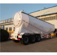 China 3-Axle Bulk Cement Tanker Semi Truck Trailer with 4'' Rubber Hose Discharge Pipe for sale