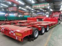 China 60t New Dropdeck Lowboy Semi Trailer Heavy Equipment Carrier Truck for sale