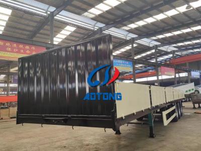 China 3 Axles Heavy Duty Sidewall Semi Truck Trailers For Cargo Transport for sale