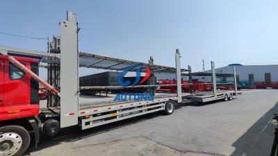 China 2 Axle Car Carrier Semi Trailer with 245/70R19.5 Tires and 4-21 Units Cars Capacity for sale