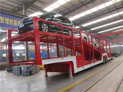 China 2 Axle Double Speed Landing Leg Car Carrier Trailer For Vehicle Transport for sale