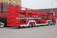 China 2 Axle Double Speed Landing Leg Car Carrier Trailer For Vehicle Transport for sale