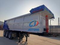 China 3 Axles Sand Bulk Cargo Carrier Side Rear Dump / Tipping Semi Trailer for sale