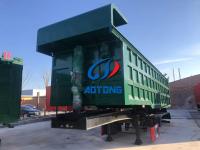 China 3 Axles Sand Bulk Cargo Carrier Side Rear Dump / Tipping Semi Trailer for sale