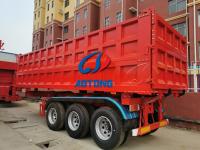 China 3 Axles Sand Bulk Cargo Carrier Side Rear Dump / Tipping Semi Trailer for sale