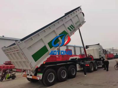 China 30T-60T Mechanical Suspension Self Discharge Dumping Truck Semi Trailer To Carry Gravels for sale