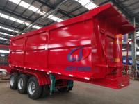 China 30T-60T Mechanical Suspension Self Discharge Dumping Truck Semi Trailer To Carry Gravels for sale
