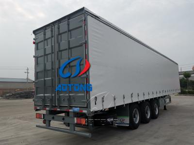 China 40-80 Tons Capacity Curtain Side Semi Trailer With Dual Line Braking System And ABS for sale