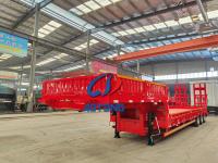 China 3 Axles Gooseneck Excavator Carrier Lowboy Truck Trailers For Africa Market for sale