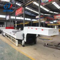 China 40-80 Ton Loading Spring Suspension Lowbed Semi Trailers For Heavy Objects Transportation for sale