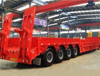 China 40-80 Ton Loading Spring Suspension Lowbed Semi Trailers For Heavy Objects Transportation for sale