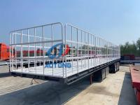 China 28 Ton Flat Platform Truck Trailers For Cargo Transport for sale