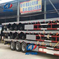 China 40ft Container Carrier Flat Deck Semi Trailers Air / Mechanical Suspension for sale