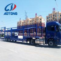 China Double Deck Steel Chassis Vehicle Transport Trailers for sale